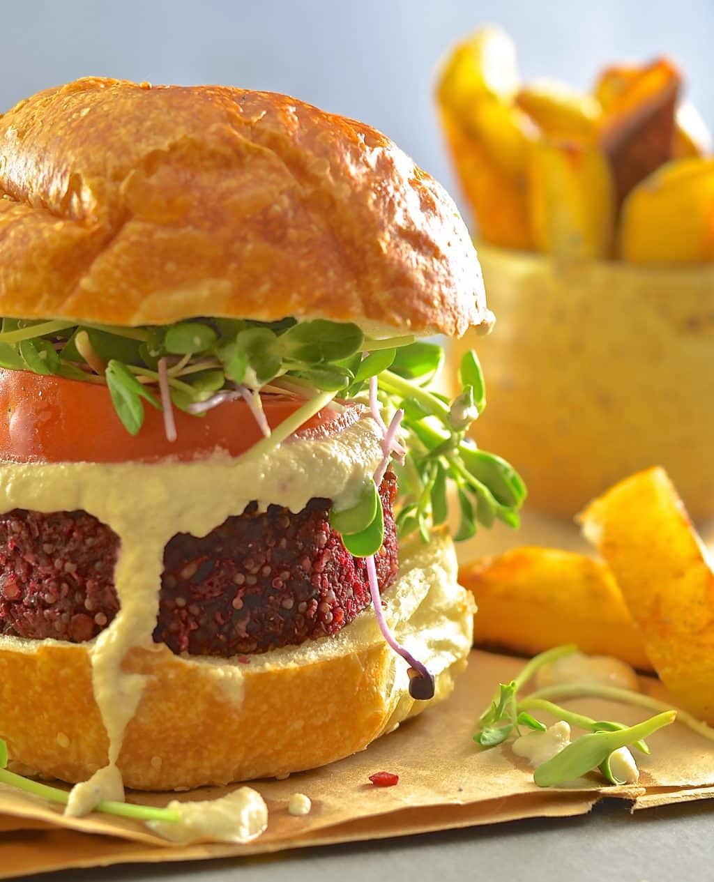 Beet Lentil Quinoa Burgers - A Virtual Vegan
