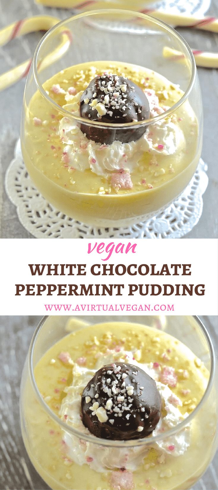 White Chocolate Peppermint Vegan Pudding - A Virtual Vegan