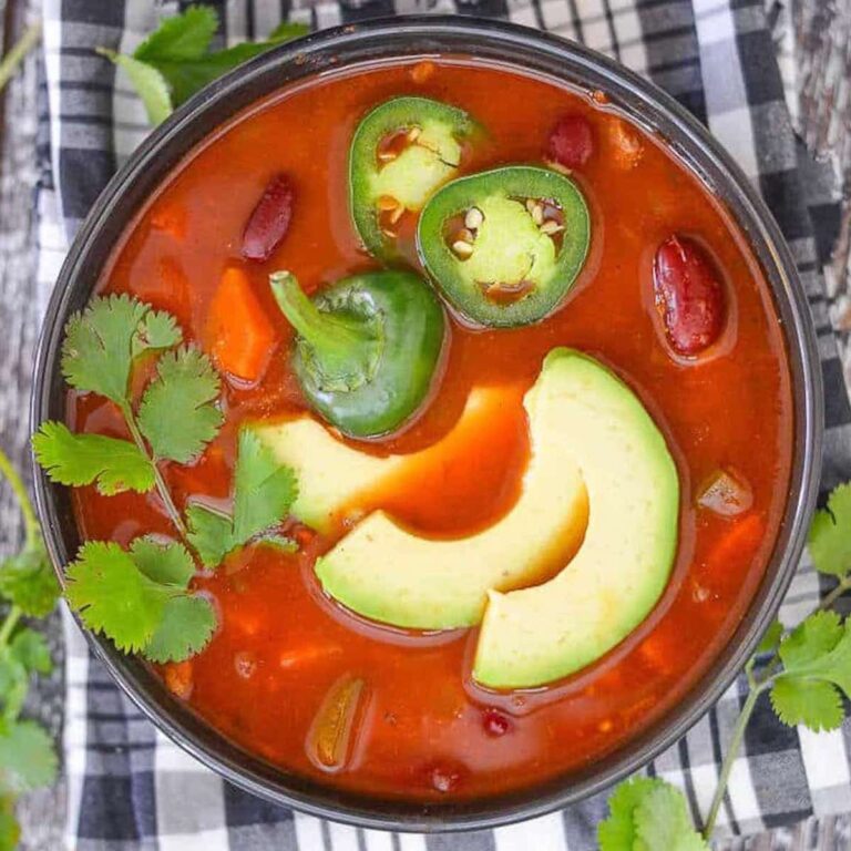Chili Soup - Vegan, Oil & Gluten-Free - A Virtual Vegan