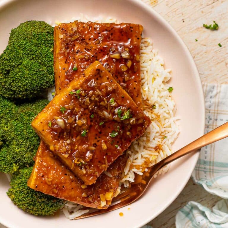 Sticky Maple Garlic Tofu - A Virtual Vegan