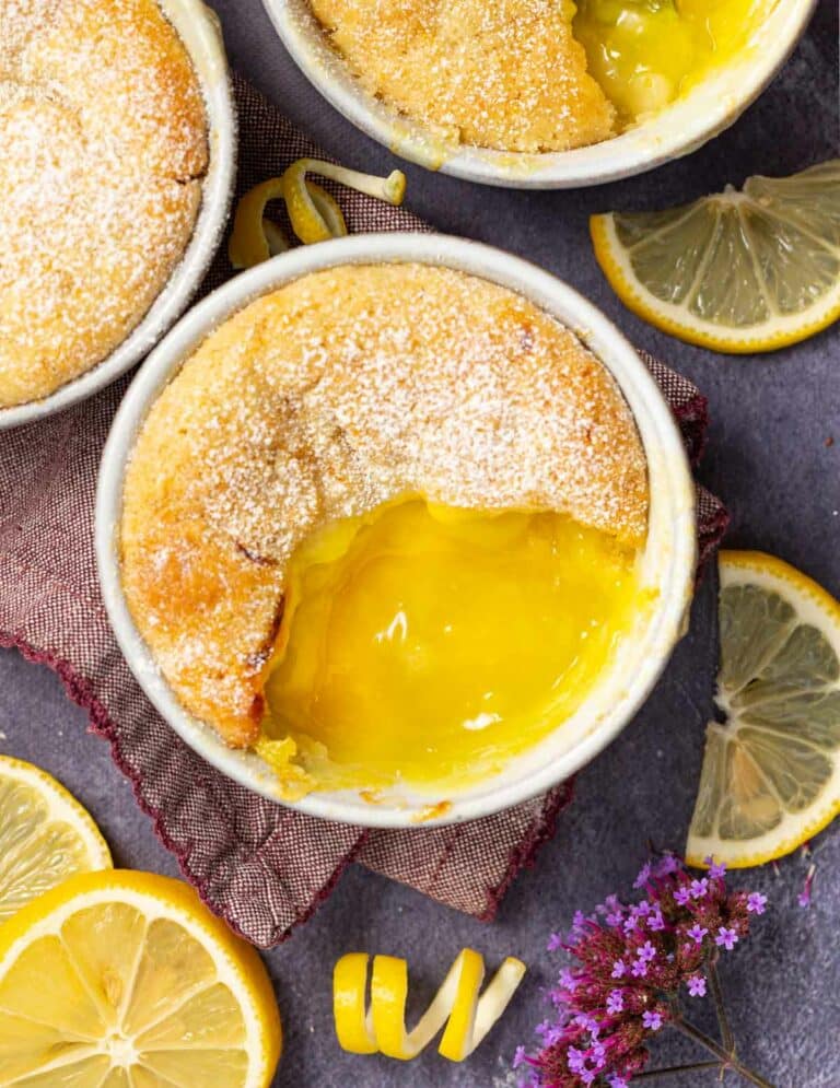 Lemon Self-Saucing Puddings - A Virtual Vegan