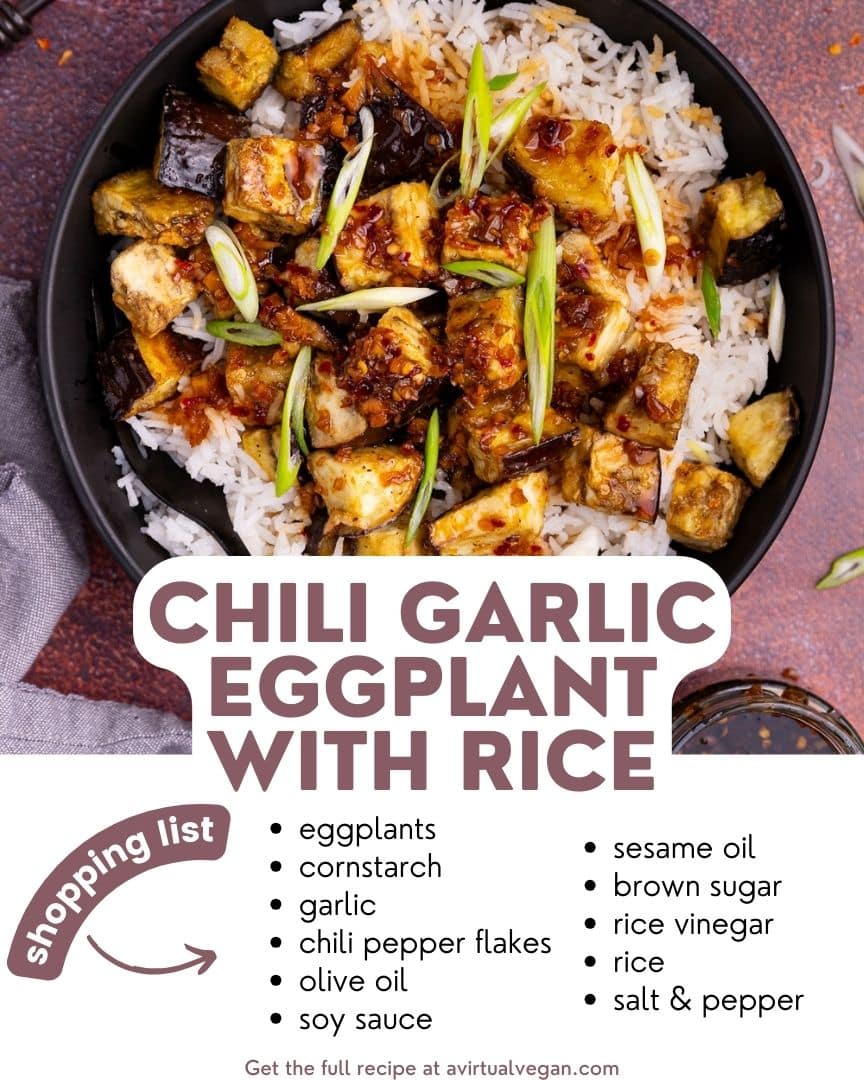 Chili Garlic Eggplant with Rice - A Virtual Vegan